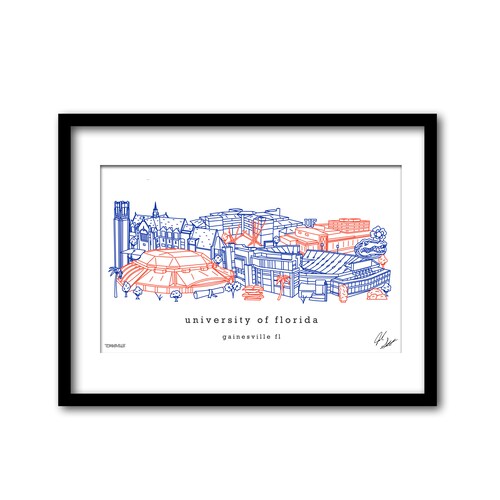 University of Florida UF Map Print College Gift Graduation - Etsy