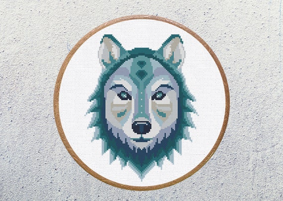Cross Stitch Pattern Wolf With Ornament Instant Download PDF - Etsy