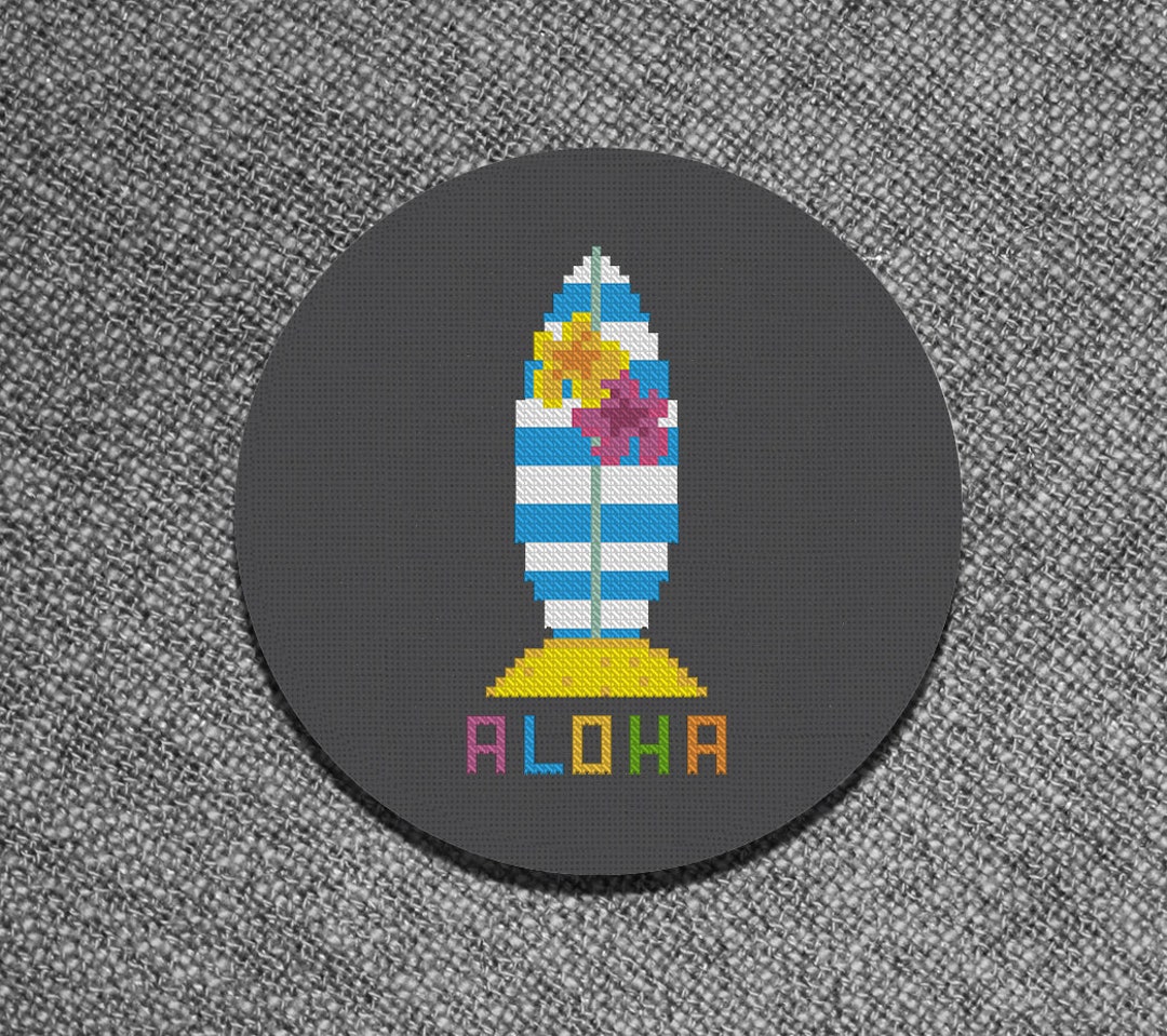 Cross Stitch Pattern Aloha Instant Download PDF Counted Chart - Etsy