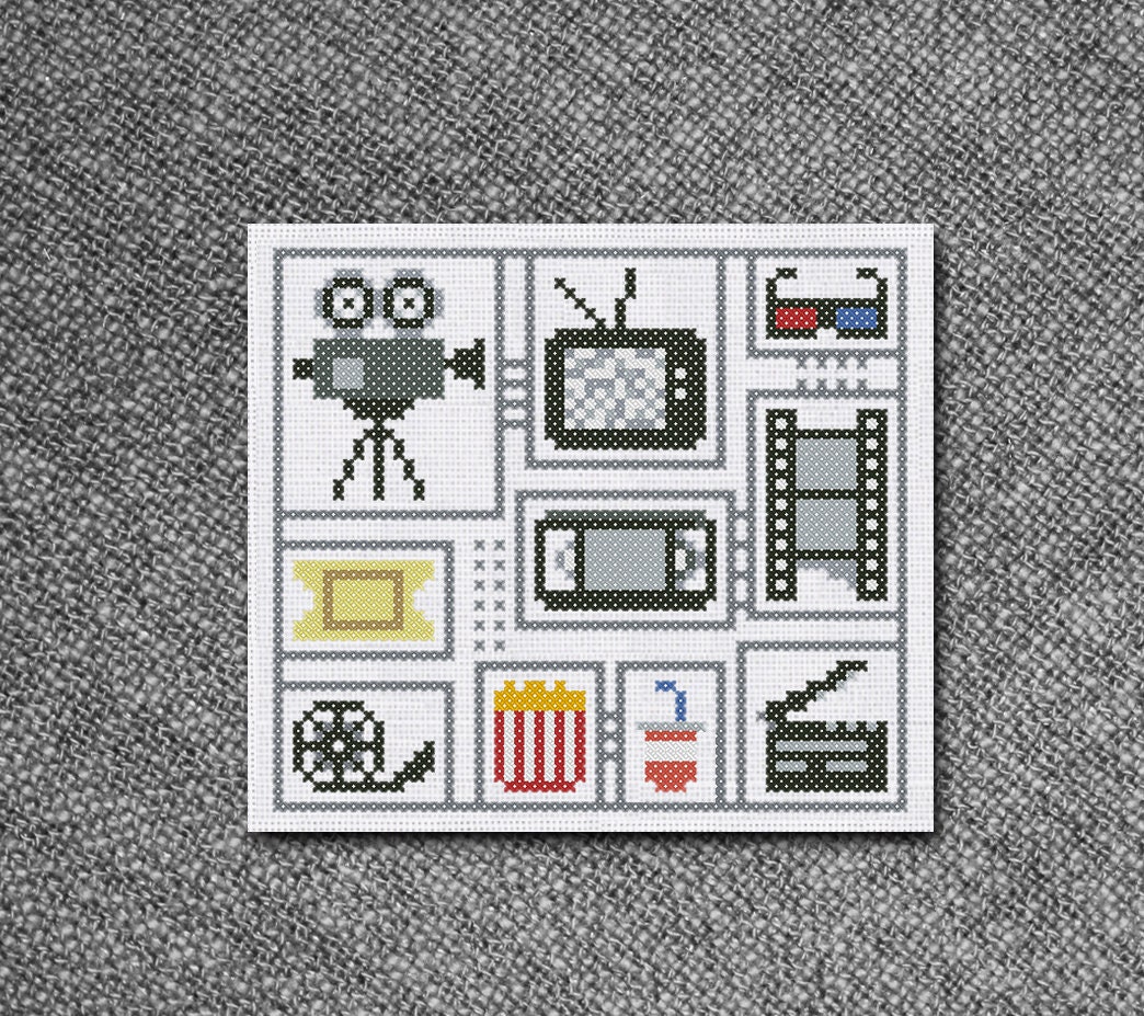 Cross Stitch Pattern Movie and Films Instant Download PDF Counted Chart ...