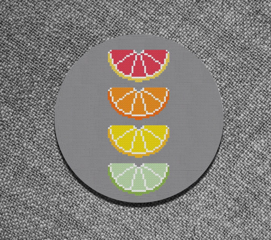 Cross Stitch Pattern Citrus Slices Instant Download PDF Counted Chart ...