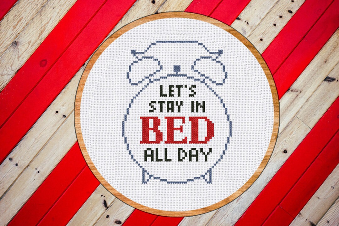 Cross Stitch Pattern Let's Stay in Bed Instant Download PDF Counted ...