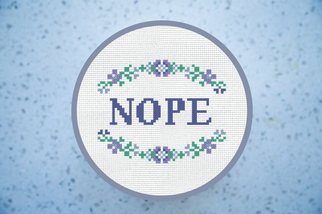 Cross Stitch Pattern Nope Instant Download PDF Counted Chart - Etsy