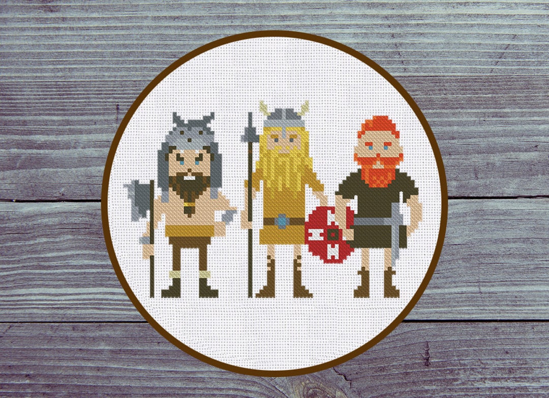Cross Stitch Pattern Three Vikings Instant Download PDF Counted Chart ...