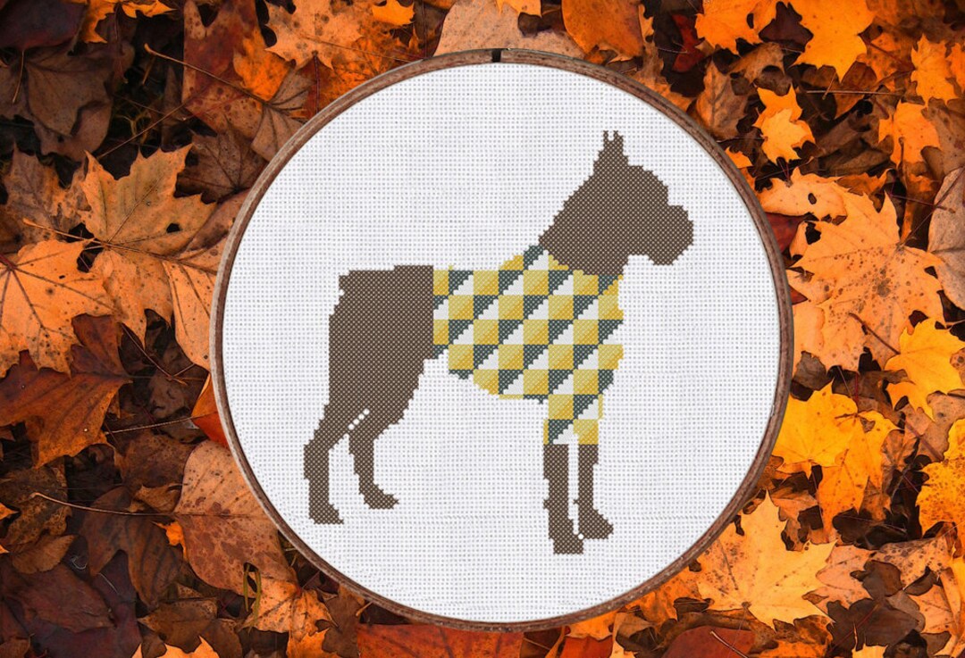 Cross Stitch Pattern Boxer Dog Instant Download PDF Counted Chart - Etsy
