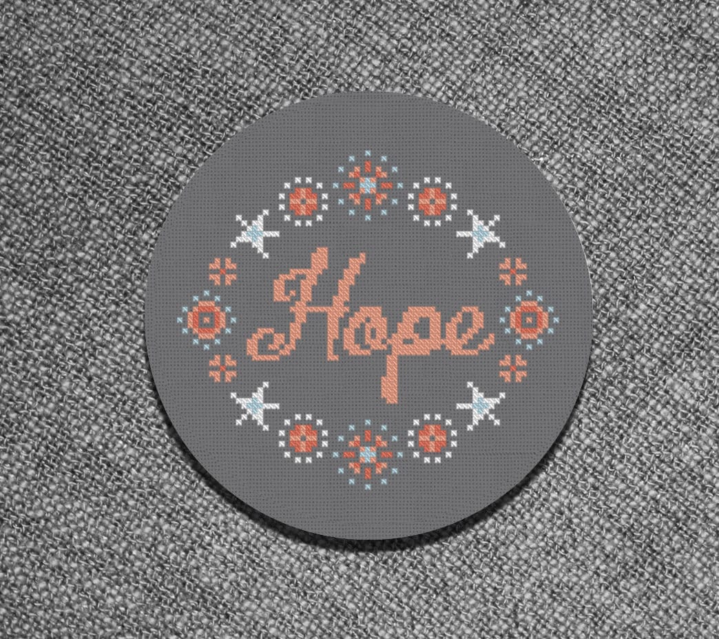 Cross Stitch Pattern Hope Instant Download PDF Counted Chart Modern ...