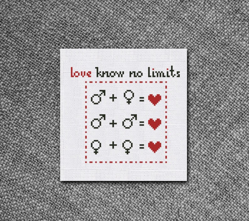 Cross Stitch Pattern No Limits Love Instant Download PDF Counted Chart ...