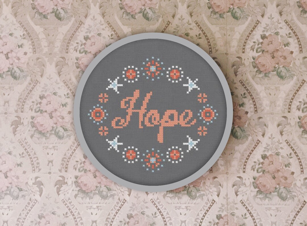 Cross Stitch Pattern Hope Instant Download PDF Counted Chart Modern ...