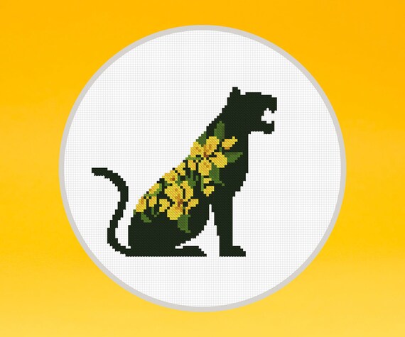 Cross Stitch Pattern Pantera Silhouette Instant Download PDF - Etsy