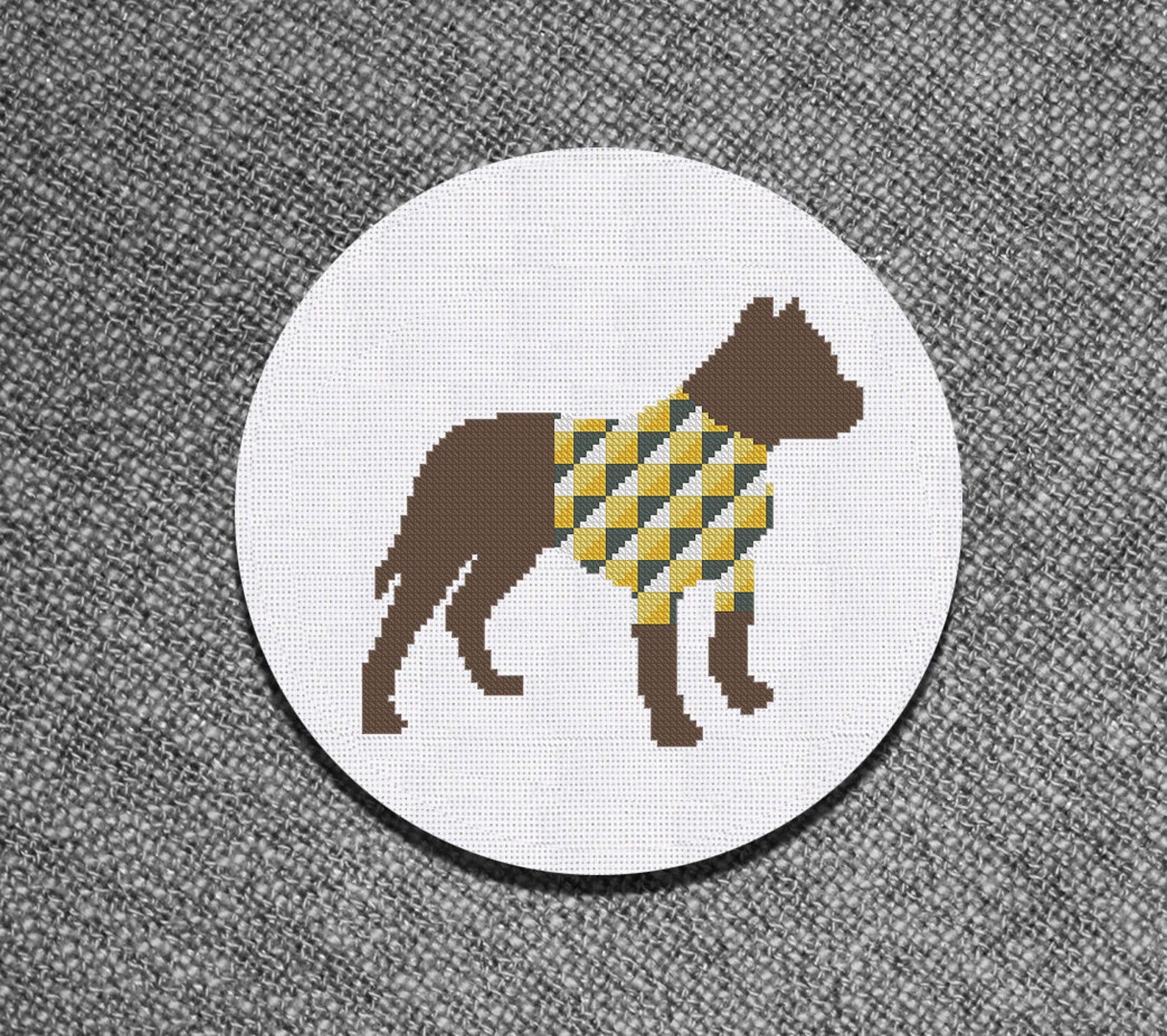 Cross Stitch Pattern Pitbull With Geometric Ornament Instant Download ...