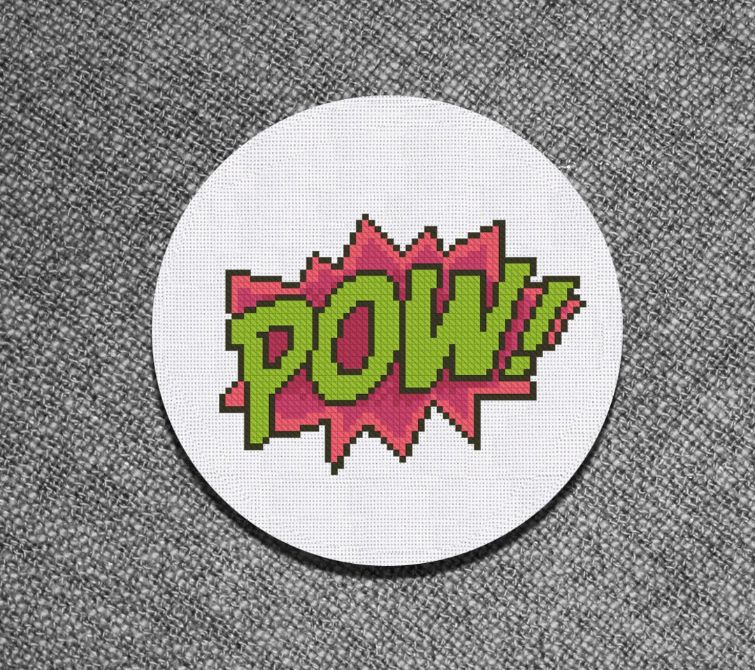 Cross Stitch Pattern Pow Comics Text Instant Download PDF Counted ...