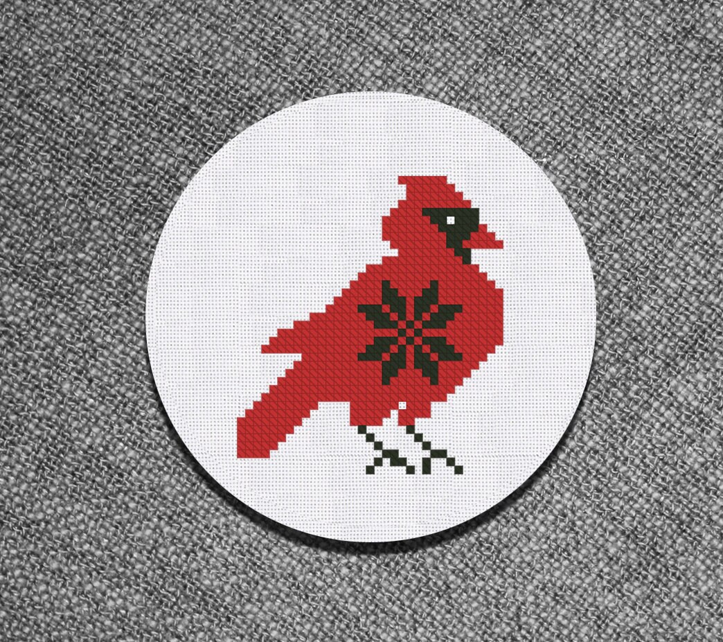 Red Cardinal Cross Stitch Pattern PDF - Etsy