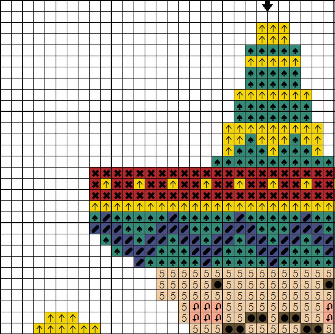 Cross Stitch Pattern Colorful Mexican With Maracas Instant Download PDF ...