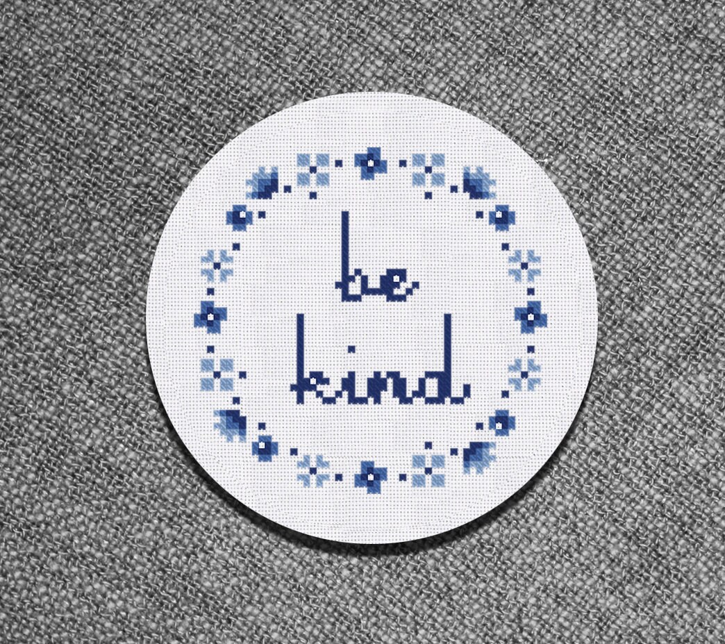 Cross Stitch Pattern Be Kind Instant Download PDF Modern Counted Chart ...