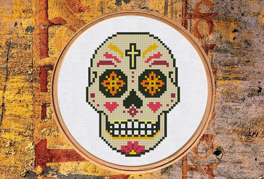 Cross Stitch Pattern Sugar Skull Instant Download PDF Counted Chart - Etsy