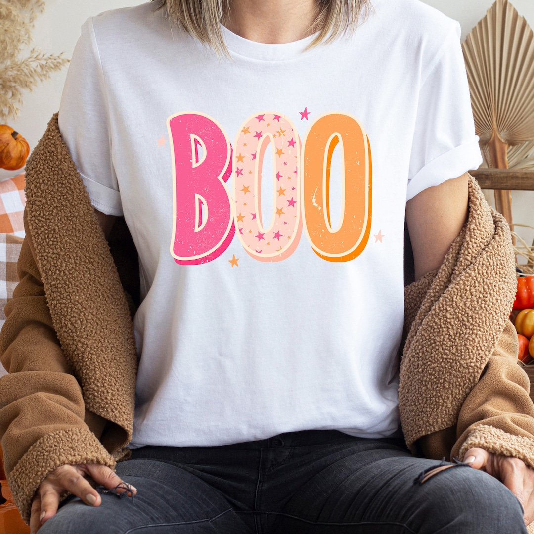 Retro Halloween BOO Shirt, Boo Shirt, Halloween Boo Ghost Shirt, Spooky ...