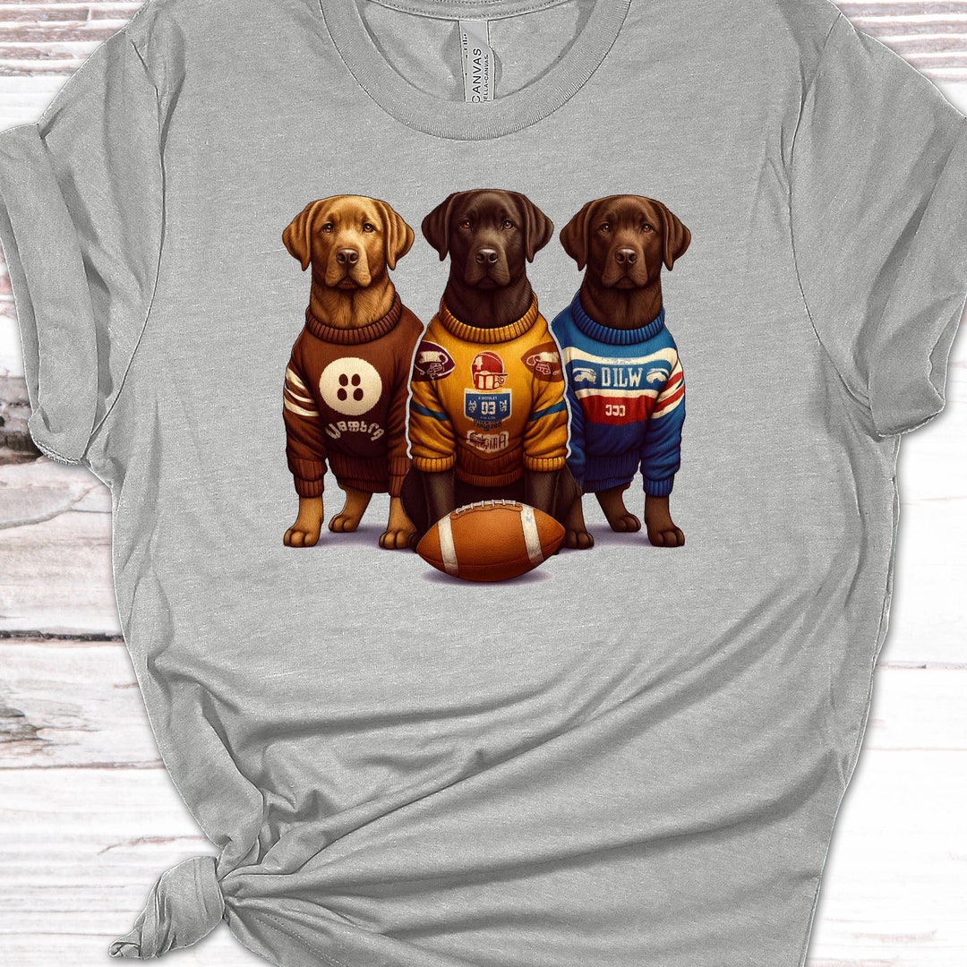 Chocolate Labrador Retriever Football Shirt, Football Themed Chocolate ...