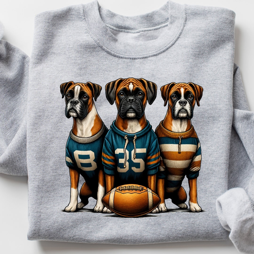 Boxer Dog Football Shirt, Football Themed Boxer Dog Sweatshirt, Gift ...