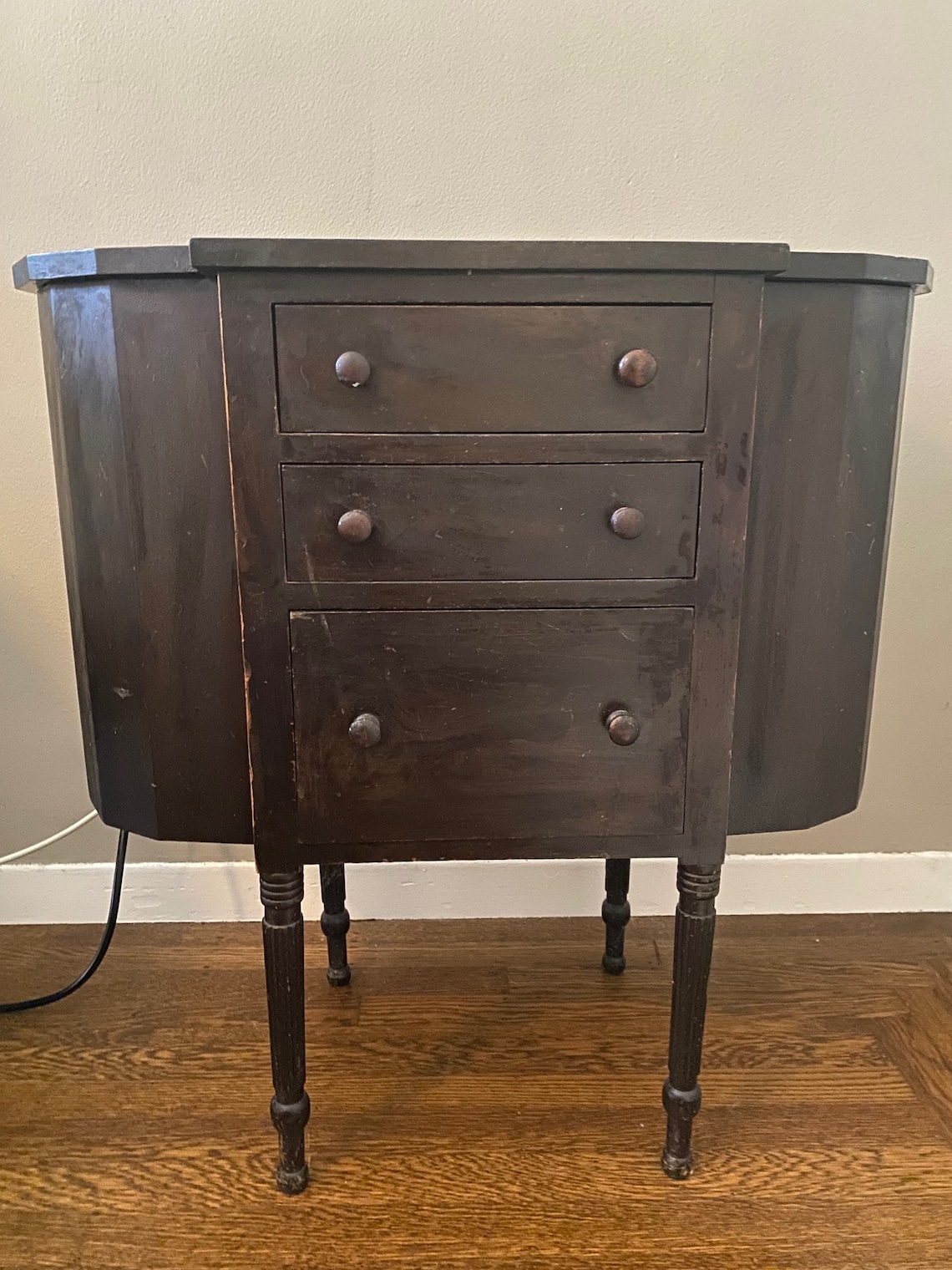 Antique Mahogany Martha Washington Wooden Sewing Cabinet by Imperial ...