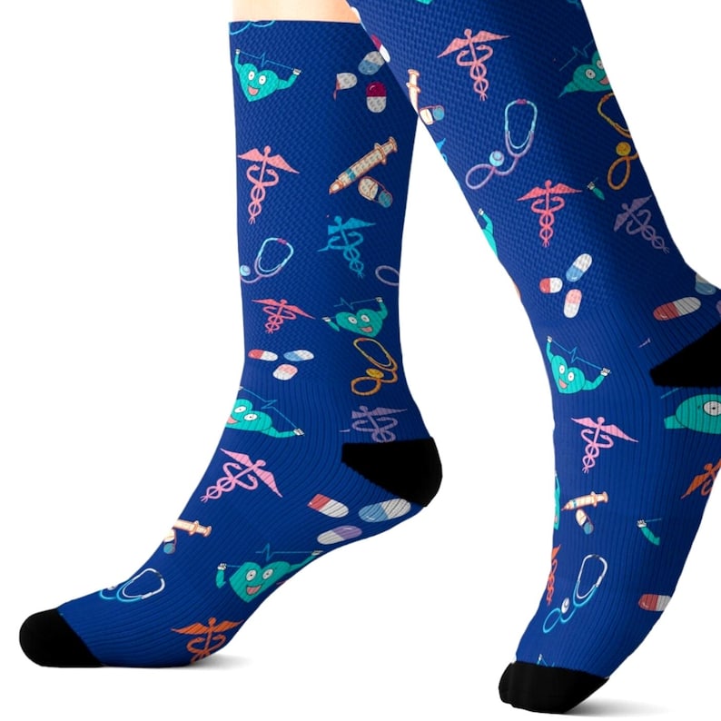 Medical Theme Socks: Novelty Doctor/nurse Gift - Etsy