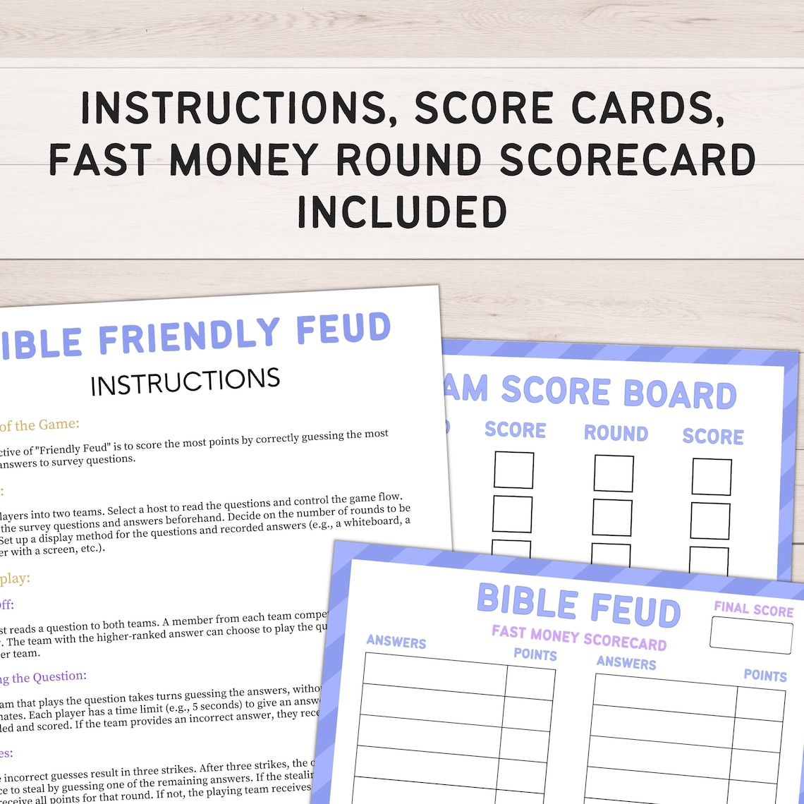 Bible Friendly Feud, Bible Games, Church Family Feud, Bible Family Feud ...