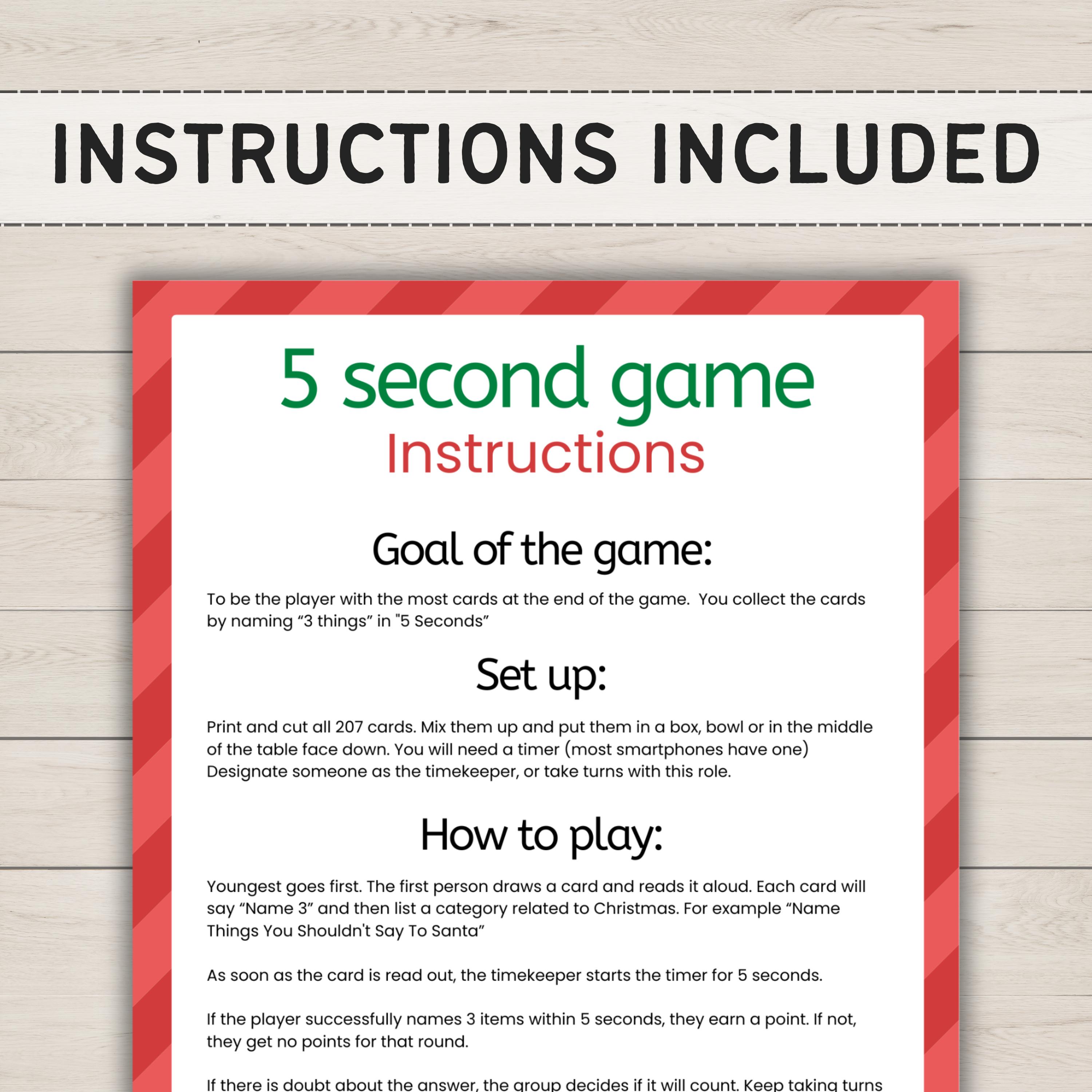 Christmas 5 Second Game: Christmas Party Games, Activity for Office ...