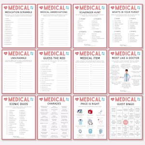 Editable Medical Games Bundle: 45 Printable Party Games (CANVA) - Etsy