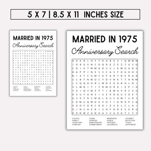 50th Anniversary Games Bundle, Married in 1975 Games, 50th Wedding ...