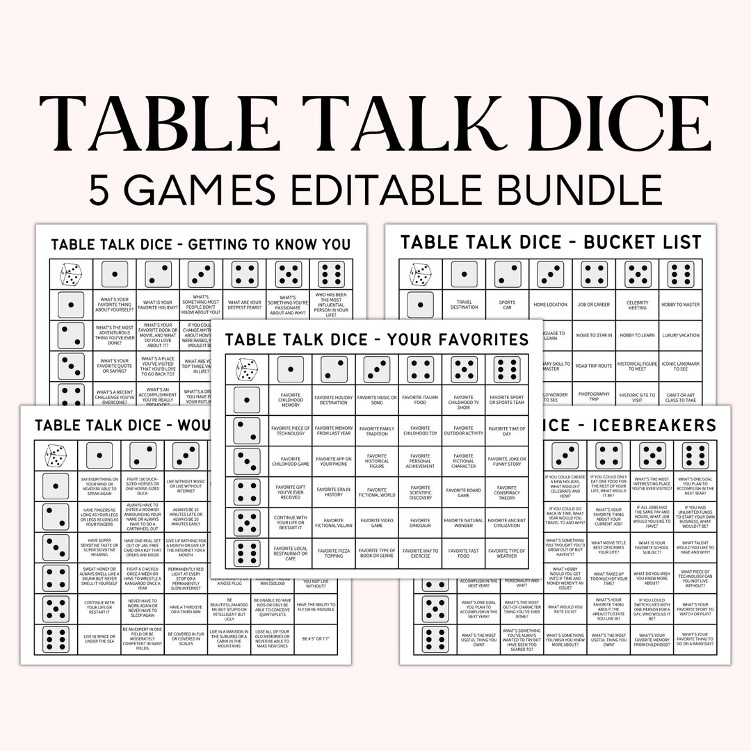 Table Talk Dice, Dicebreaker Game, Games for Kid, Teacher Resource ...