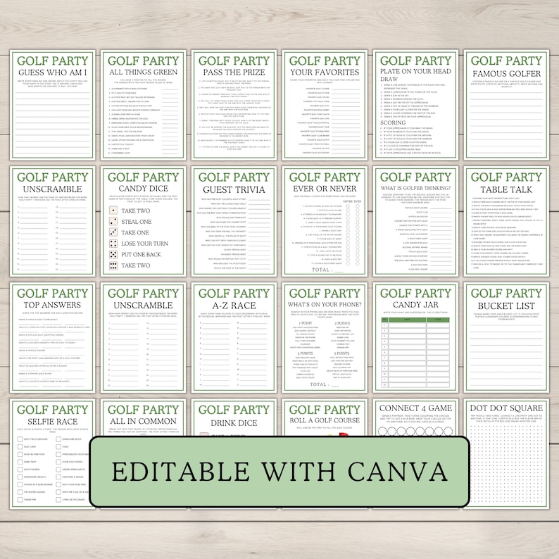 40 Golf Party Games Bundle: Printable & Editable (digital Download) - Etsy