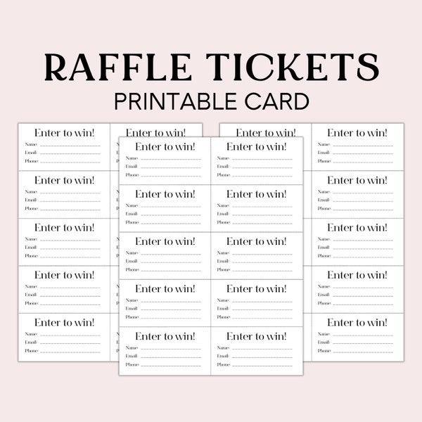 Printable Drawing Entry Forms - Etsy