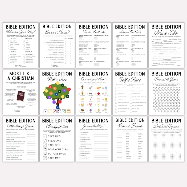 Editable Bible Games Bundle, Christian Youth Group, Church Game for ...