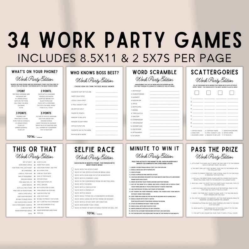 Editable Office Party Games Work Party Games Team Meeting - Etsy Australia