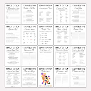 Editable Senior Games Bundle: 110 Printable Games, Senior Slogans ...