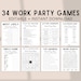 Editable Work Party Games Bundle: 34 Printable Team Activities (canva ...