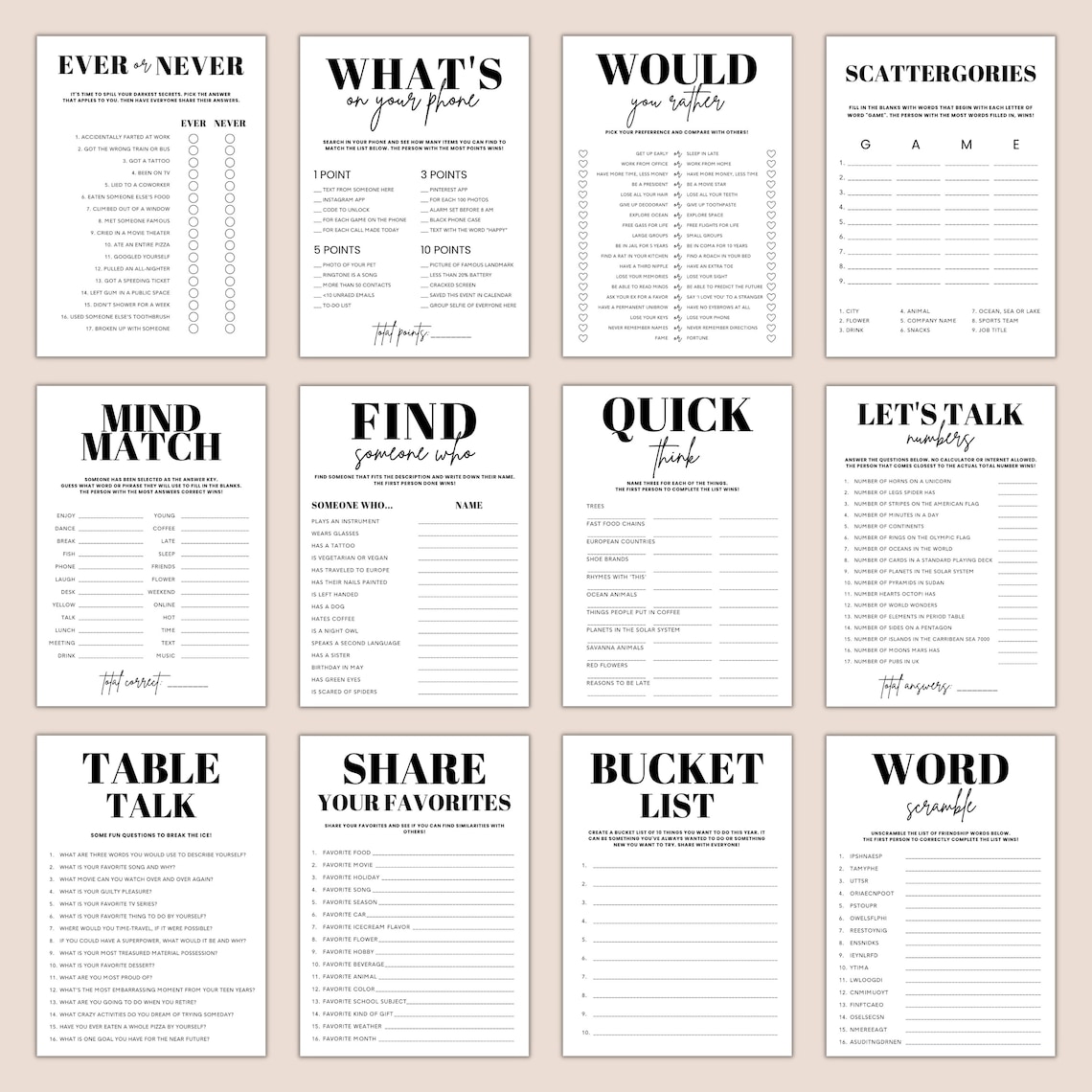 Icebreaker Games Bundle, Ice Breaker Questions, Office Party Games ...