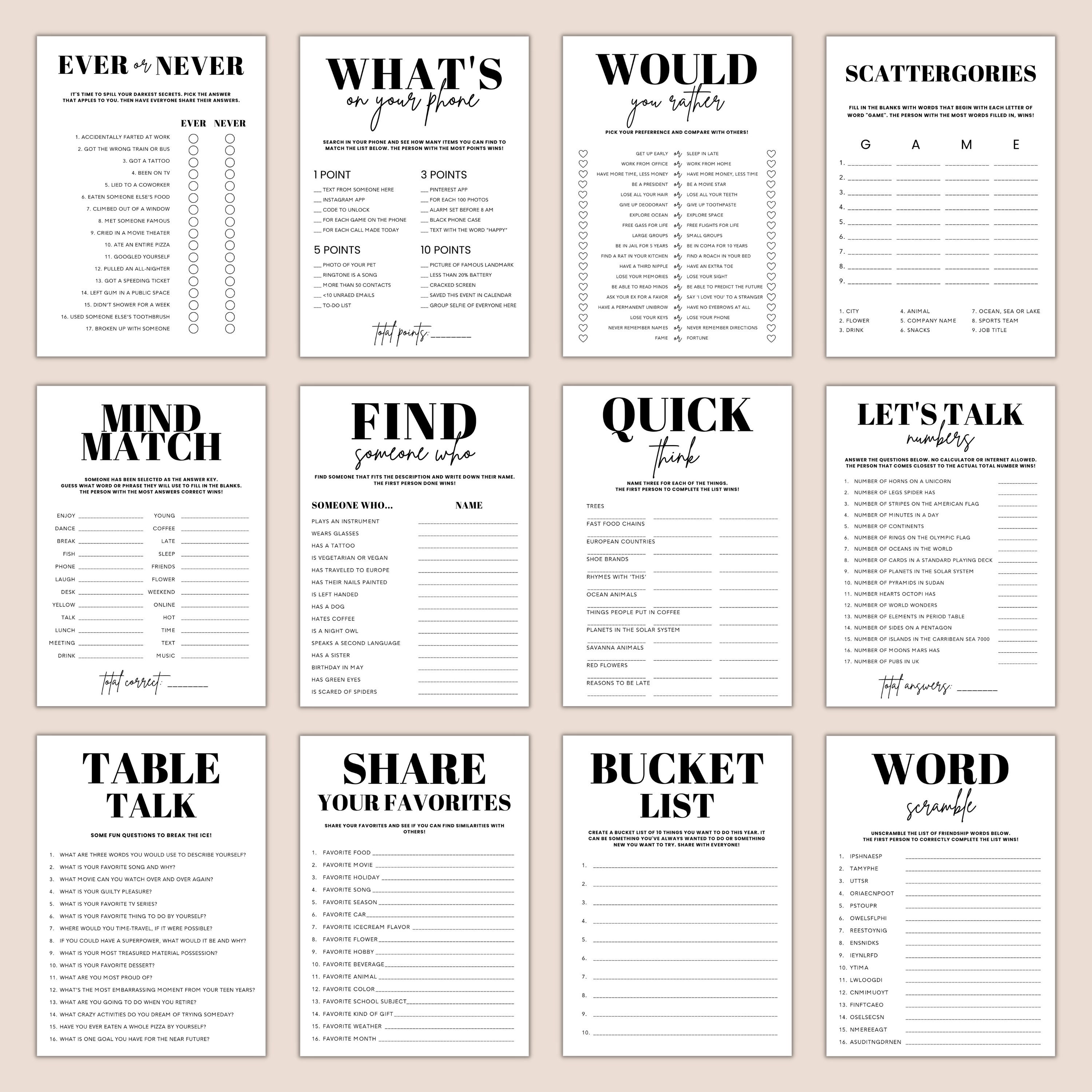 Icebreaker Games Bundle, Ice Breaker Questions, Office Party Games ...