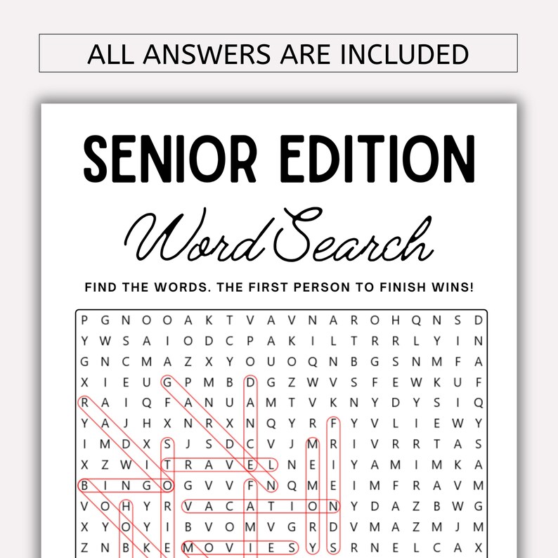Editable Senior Games Bundle: 110 Printable Games, Senior Slogans ...