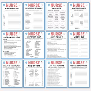 Editable Nurse Party Games Bundle, Nurse Week, Nurse Student, Nurse ...