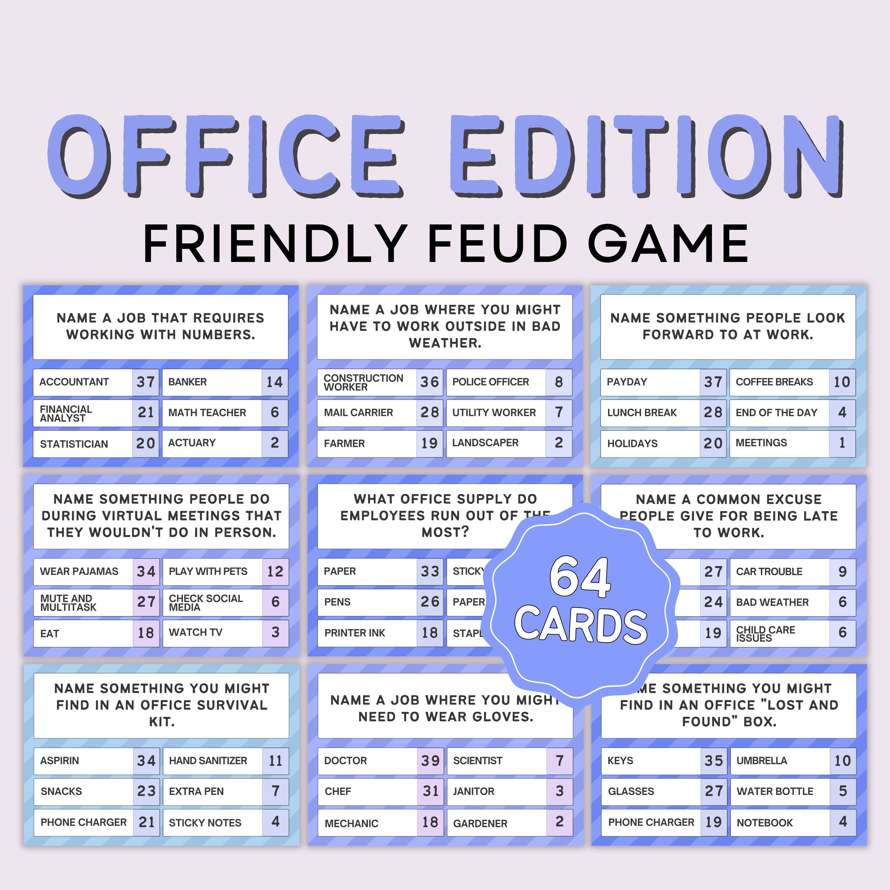 Office Friendly Feud, Office Games, Office Family Feud, Work Party ...