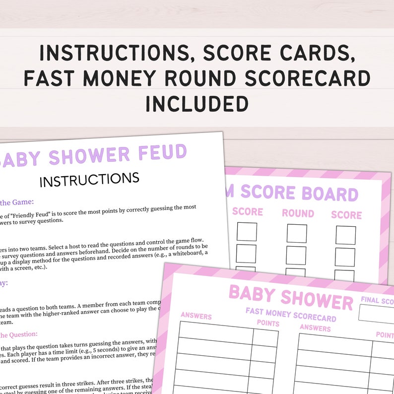 Baby Shower Feud Game: 60 Question Cards (PDF) - Etsy