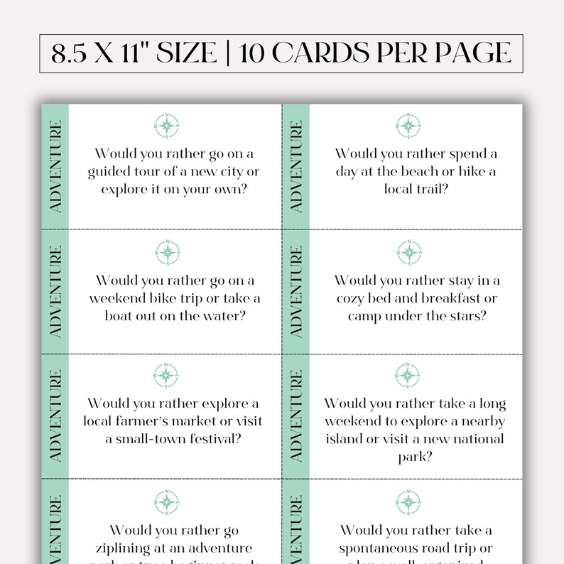 550 'would You Rather' Conversation Starter Cards (digital Download) - Etsy