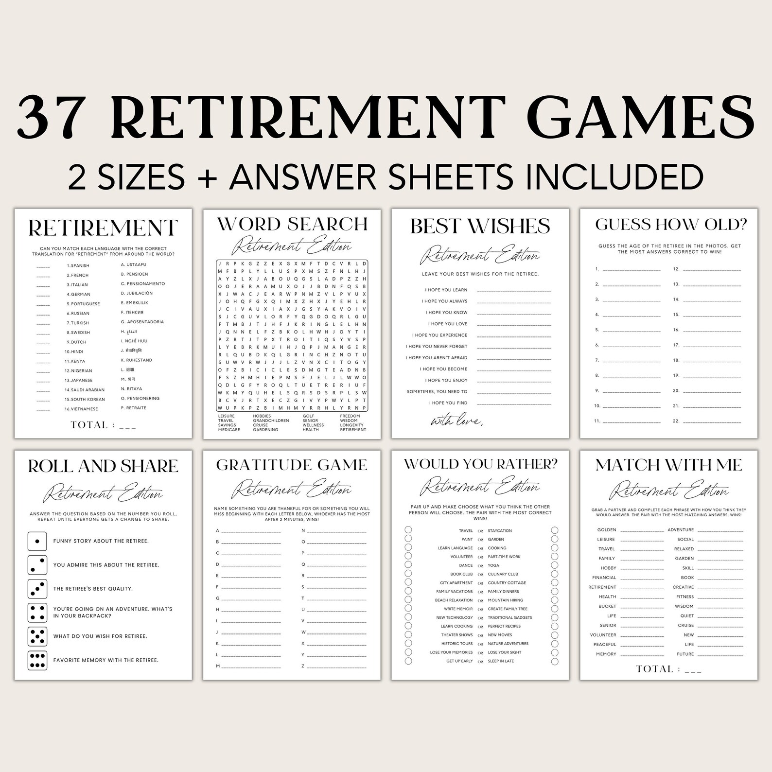 37 Retirement Party Games: Printable Icebreaker Activities (CANVA ...