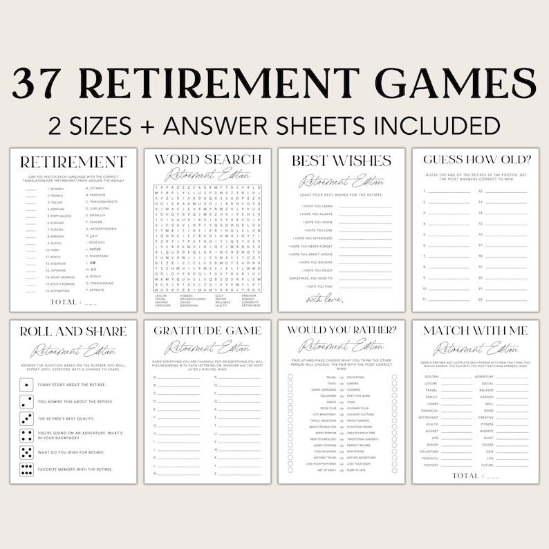 37 Retirement Party Games: Printable Icebreaker Activities (CANVA ...
