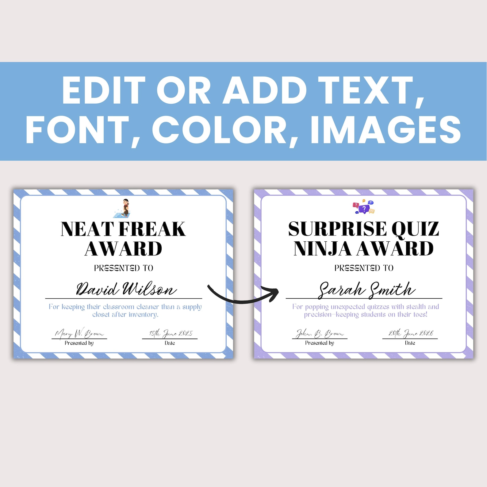 Editable Teacher Awards: 200+ School Superlatives (CANVA) - Etsy