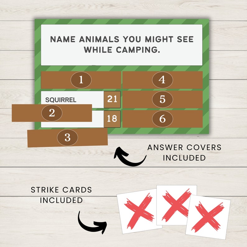 Camping Friendly Feud, Camping Games, Camping Feud, Camping Party ...