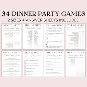 Printable Dinner Party Games: 34 Editable Games (digital Download) - Etsy