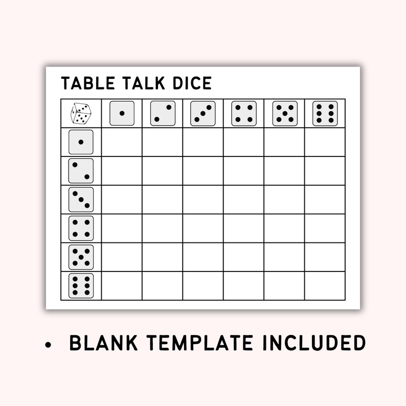 Table Talk Dice, Dicebreaker Game, Games for Kid, Teacher Resource ...