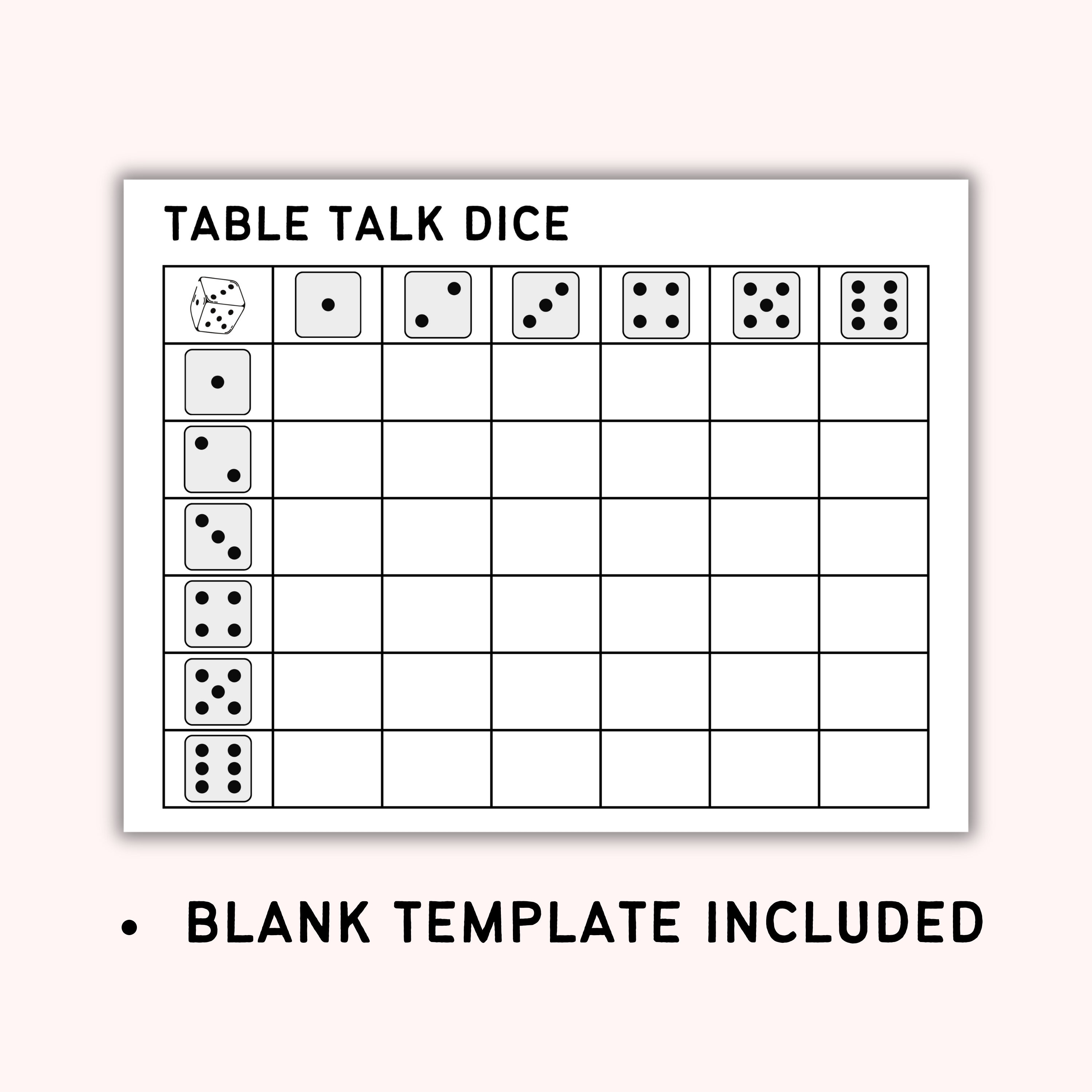 Table Talk Dice, Dicebreaker Game, Games for Kid, Teacher Resource ...