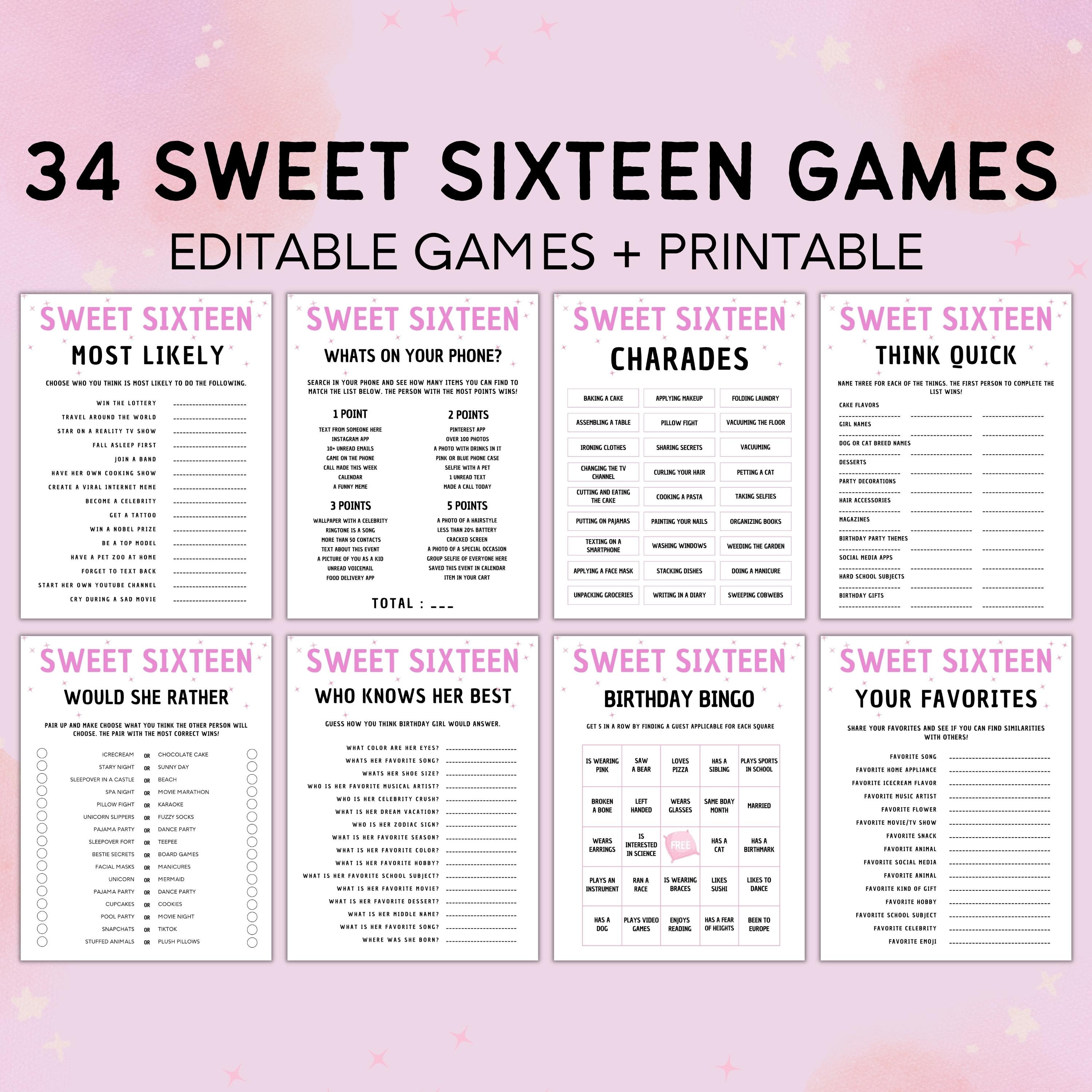 Sweet 16 Party Schedule Bold And Fun Sweet 16 Invitation Sweet